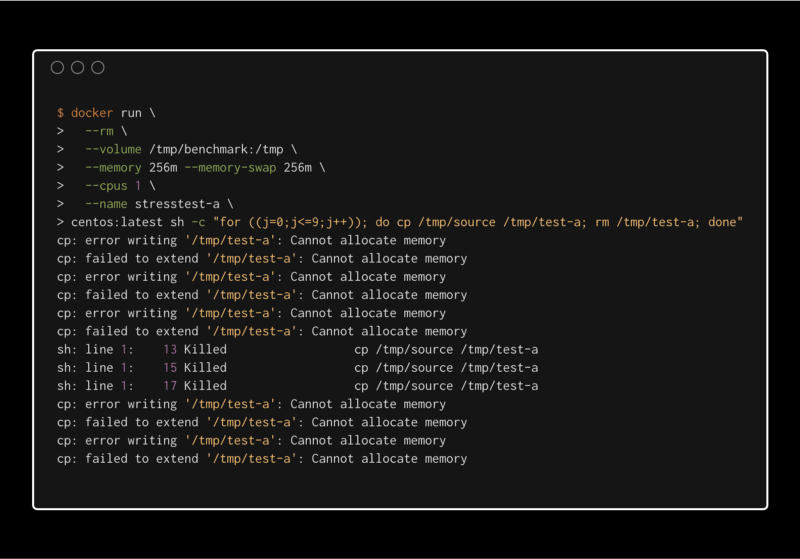 cp in Docker: Cannot allocate memory cp in Docker: Cannot allocate memory